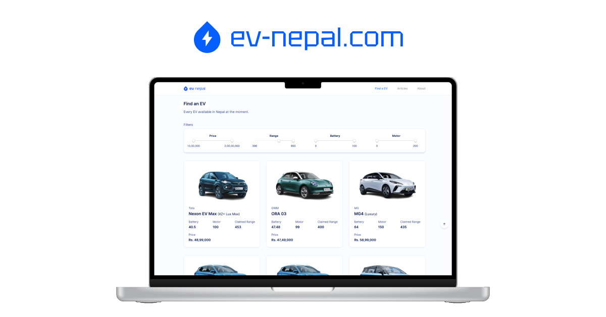 EV Car Price In Nepal (Updated June 2026) | EV Nepal